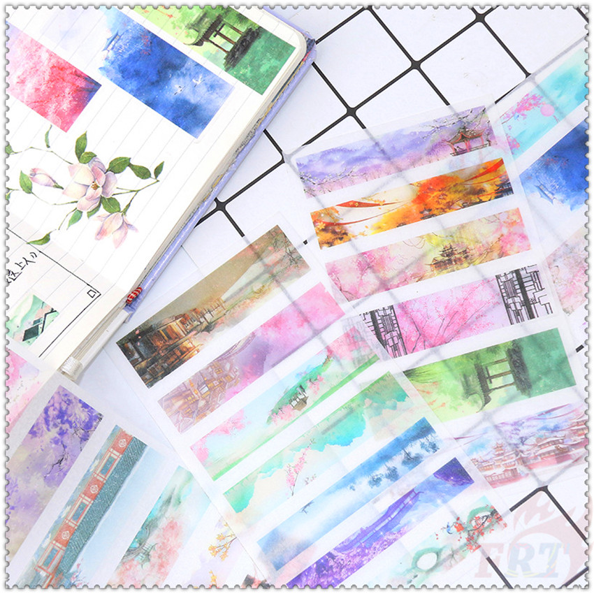 Ins：Good Vibes - Beautiful Chinese Scenery Washi Stickers 6Sheet/Set ...