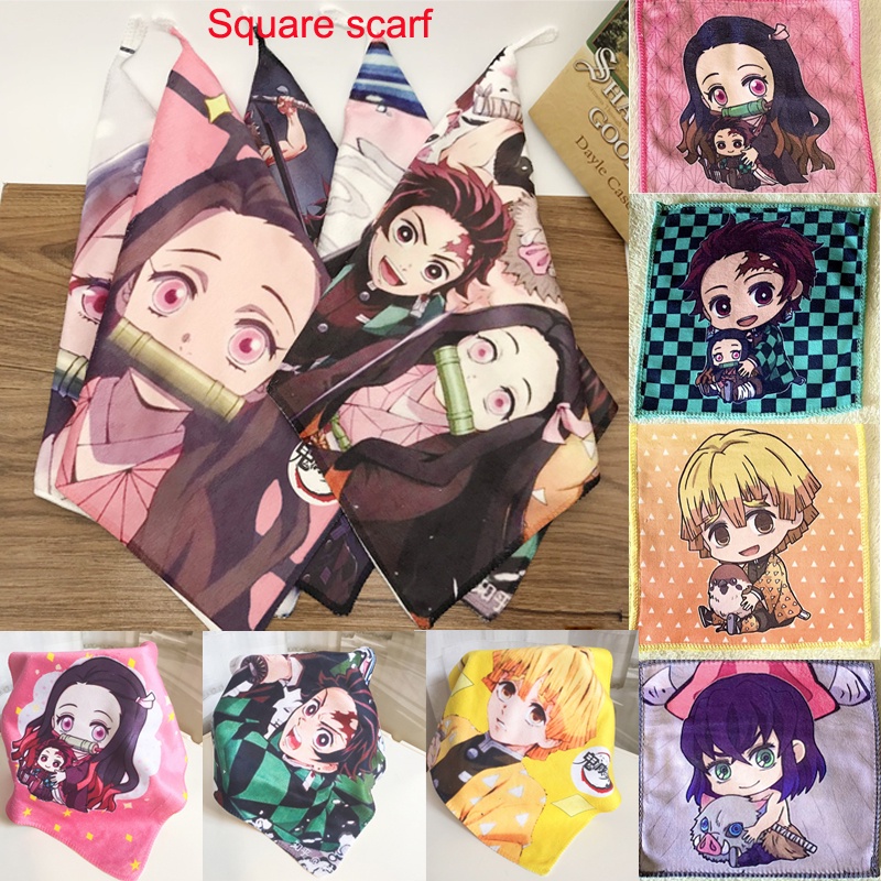 Demon Slayer Anime Cotton Towel Square Scarf Face Towel Kimetsu No ...