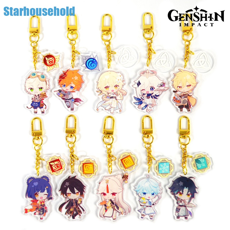 Liyue Mondstadt Genshin impact keychain zhongli hutao ganyu eula klee ...