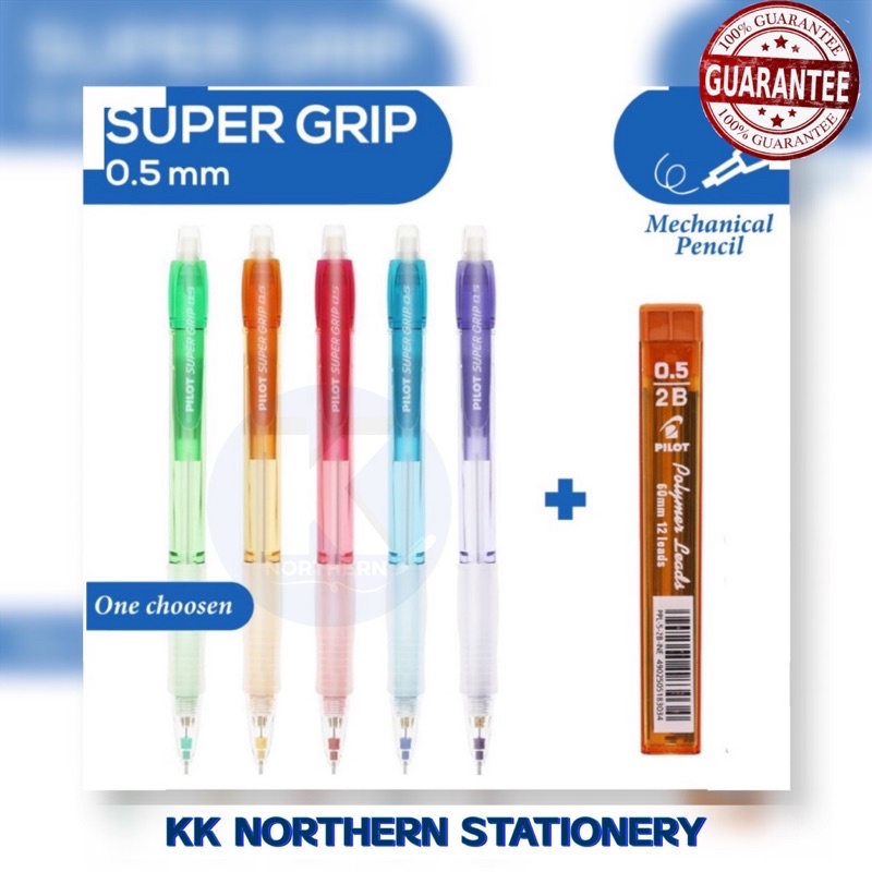 [LOOSE PACK] Pilot Mechanical Pencil Supergrip 0.5mm 0.7mm With Leads ...