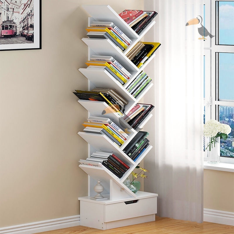 Bookshelf simple floor shelf creative tree bookcase simple shelf ...