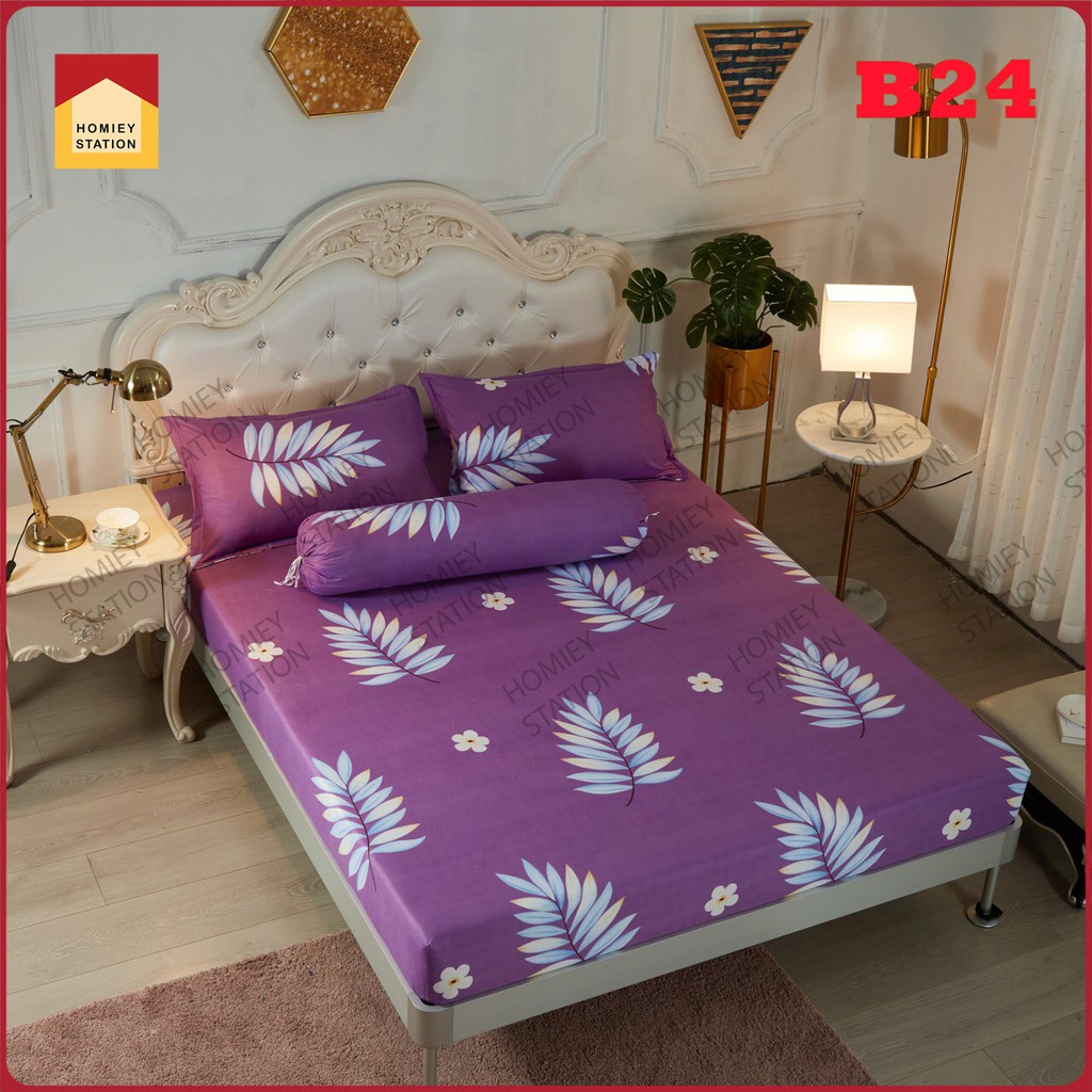 4in1 Fitted Queen/2in1 Single Fitted Cadar PREMIUM COTTON Bedsheet Sets ...