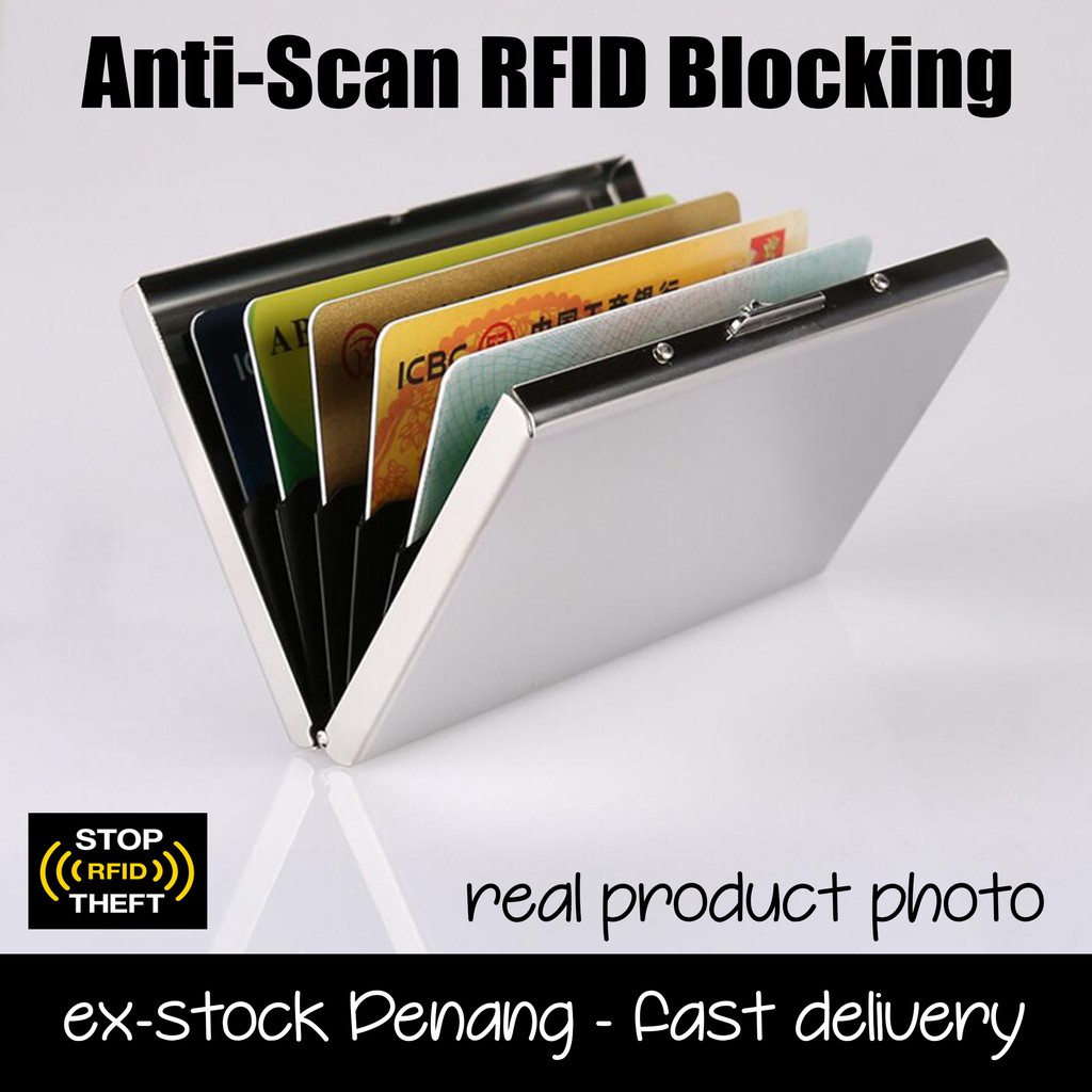 ANTI-SCAN RFID Blocking Stainless Steel CREDIT CARD HOLDER / PREMIUM ...