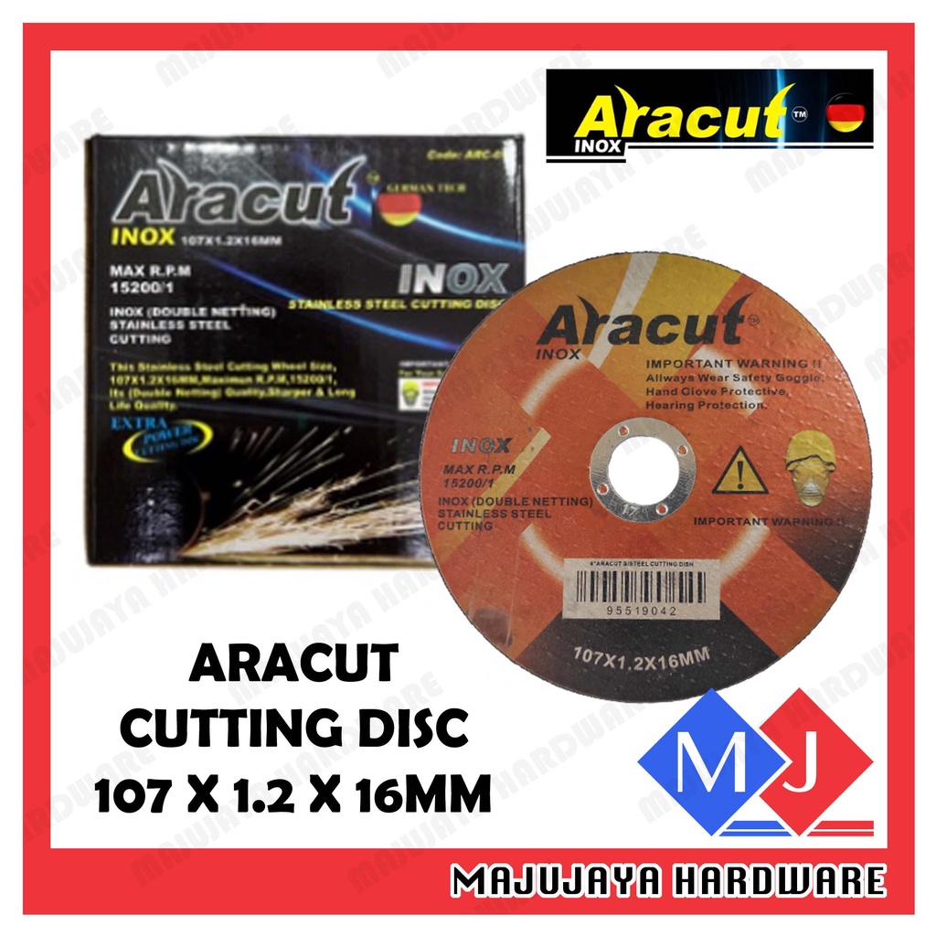 ARACUT 107x1.2x16MM Metal Cutting Disc Metal Stainless Steel Double ...