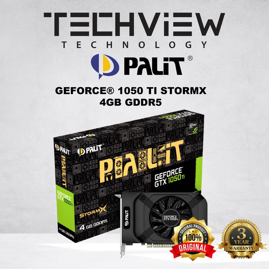 PALIT GeForce GTX 1050 Ti StormX [4GB / GDDR5 / 128bit] | Shopee Malaysia