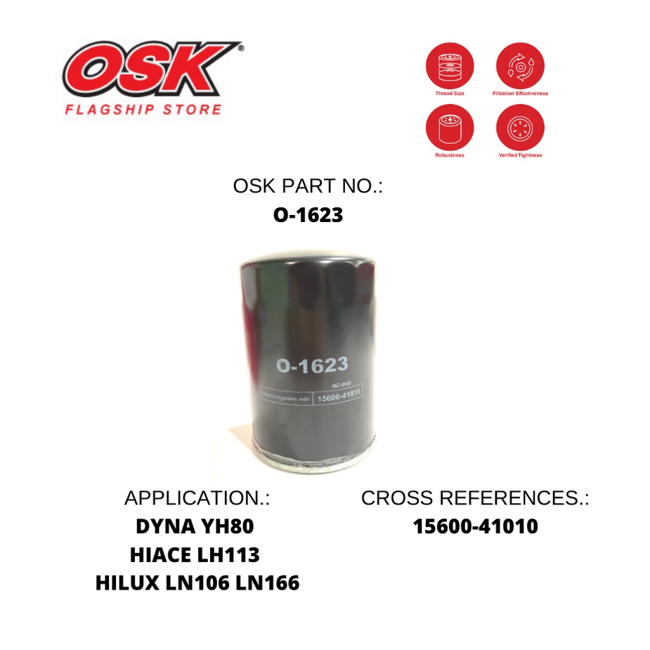 OSK OIL FILTER for TOYOTA OIL FILTER HIACE LH113 DYNA YH80 HILUX LN106 ...