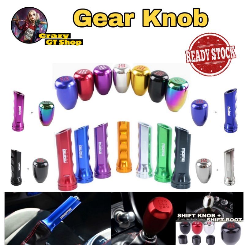 Universal Racing Car Aluminum 5 Speed Car Gear Shift Knob + Handbrake ...