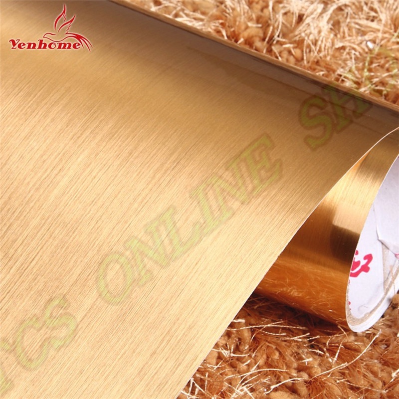 BRUSHED GOLD Decal Vinyl Film Wrap Roll Adhesive Car Sticker Sheet 30cm ...