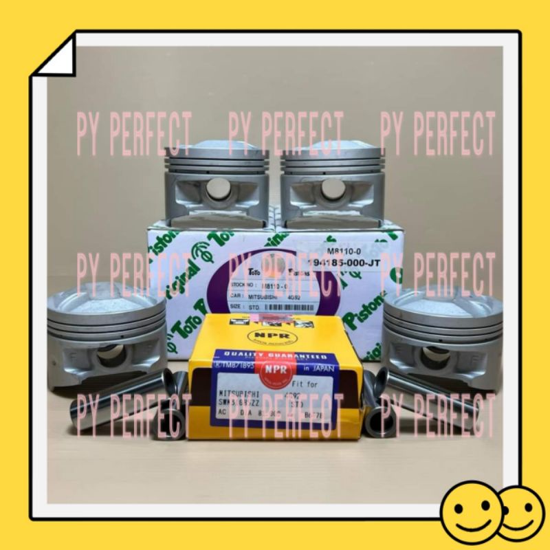 TOKYO JAPAN TOTO Pistons High Compressor Mitsubishi 4G92 4G93 MIVEC NA ...