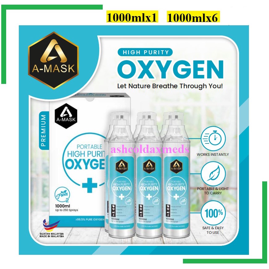 EXP06/2026 A-MASK [1000ML] Portable Oxygen Inhaler Spray Bottle Aerator ...