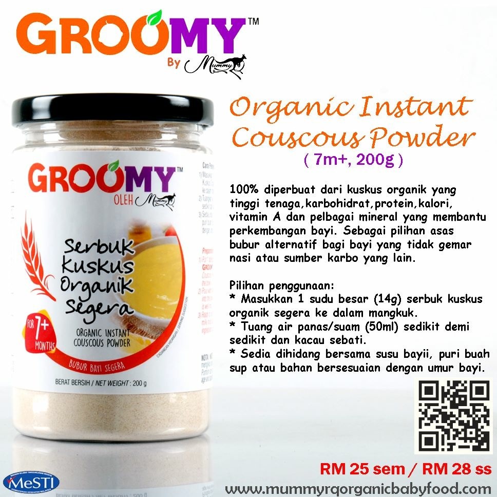 [GROOMY by MUMMYRQ] Organic Instant Couscous Powder 200g | Shopee Malaysia