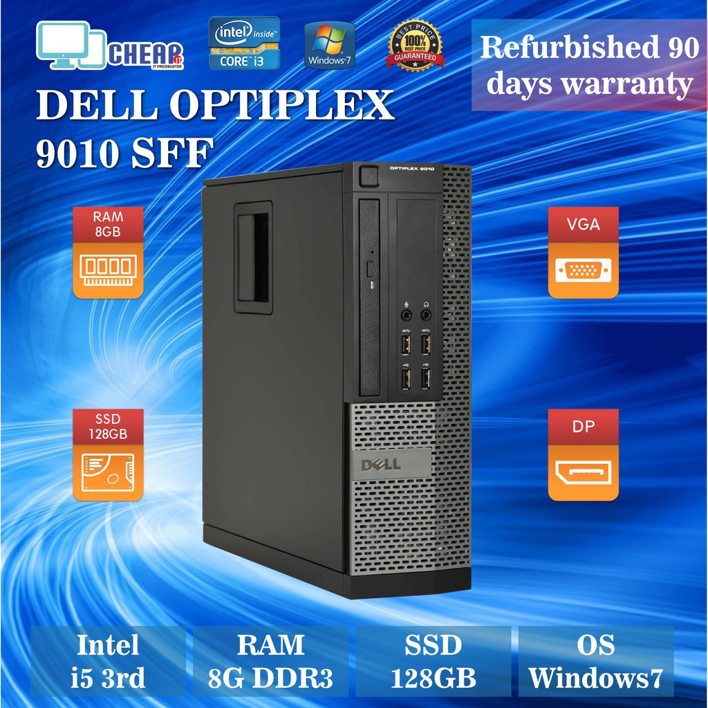 3rd gen Core i3 8GB RAM 128GB SSD Dell Optiplex 9010 SFF desktop PC ...