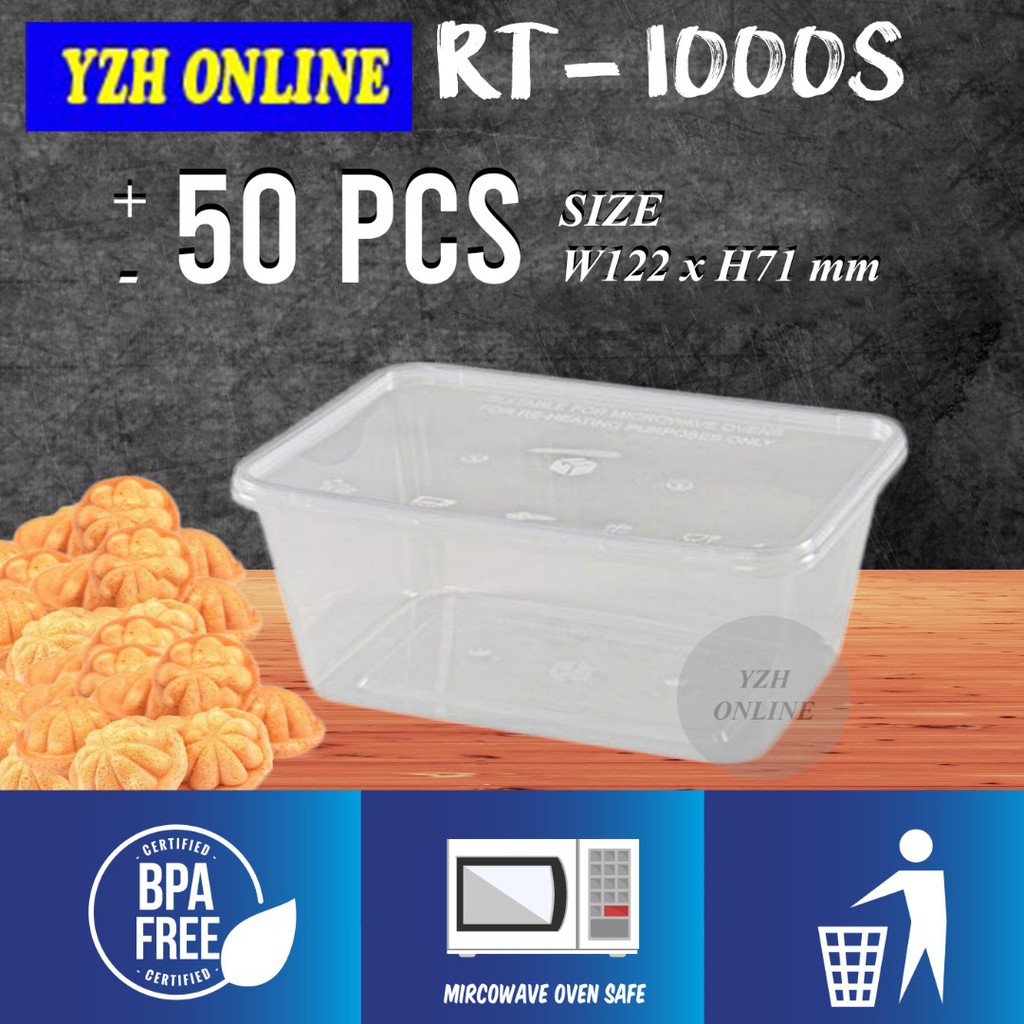 Rectangular Microwave Disposable Plastic Food Container RT1000S ...