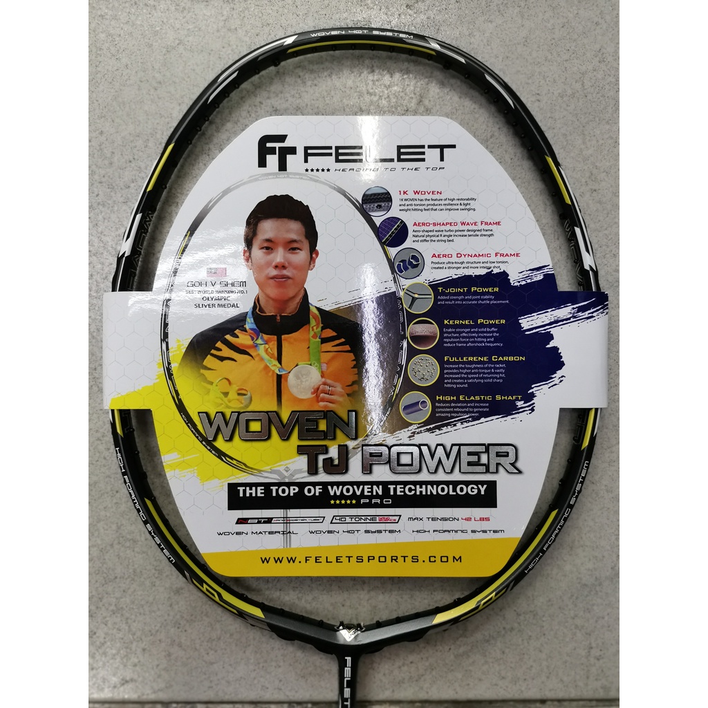 FELET Badminton Racket Woven TJ Power Version 2 (No Stringing) | Shopee ...
