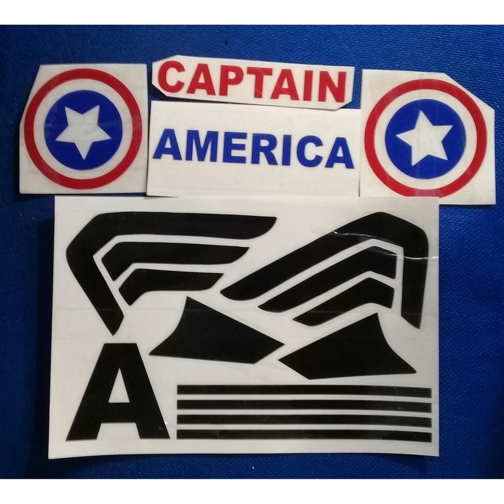 20230826-456 STICKER HELMET DESIGN CAPTAIN AMERICA BRAND ORACAL Body ...