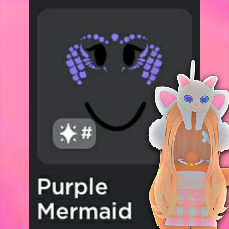 Roblox Limited Item Face Purple Mermaid Princess Face Rare | Shopee ...