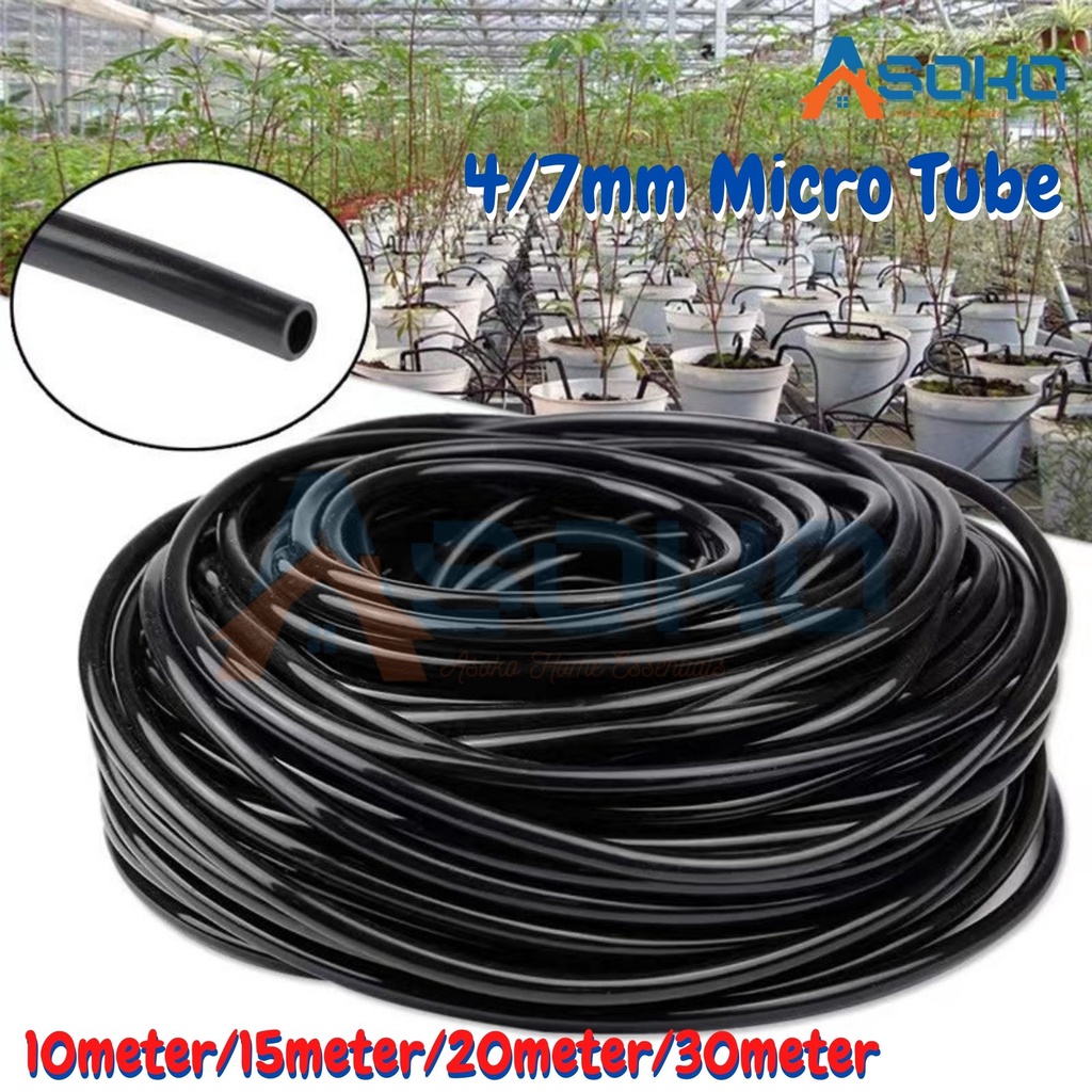 4/7mm Drip Irrigation Fertigation System Poly Tubing Micro Tube Garden ...