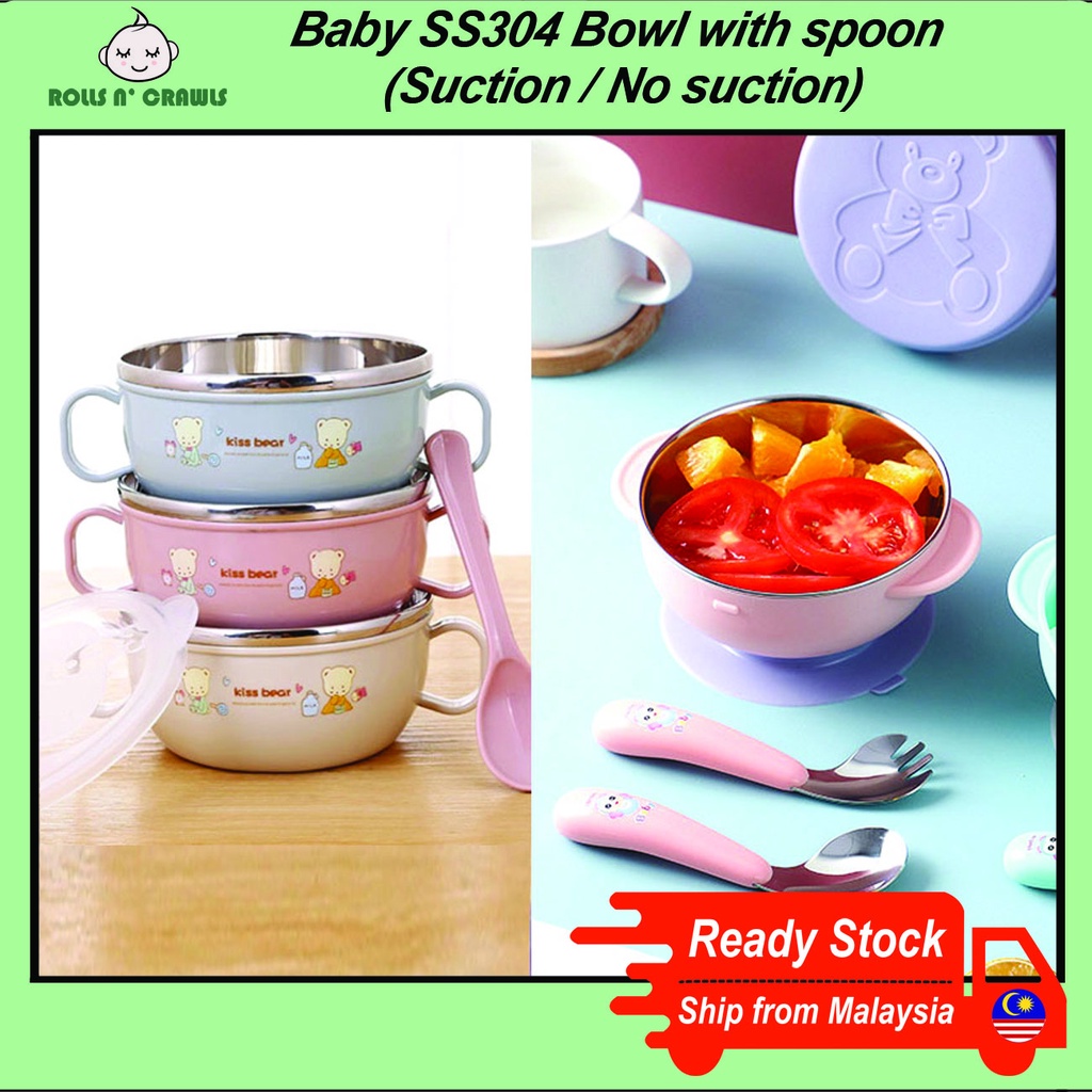 SS304 Children Kids Stainless Steel Cartoon Bowl/ Baby Training Feeding ...