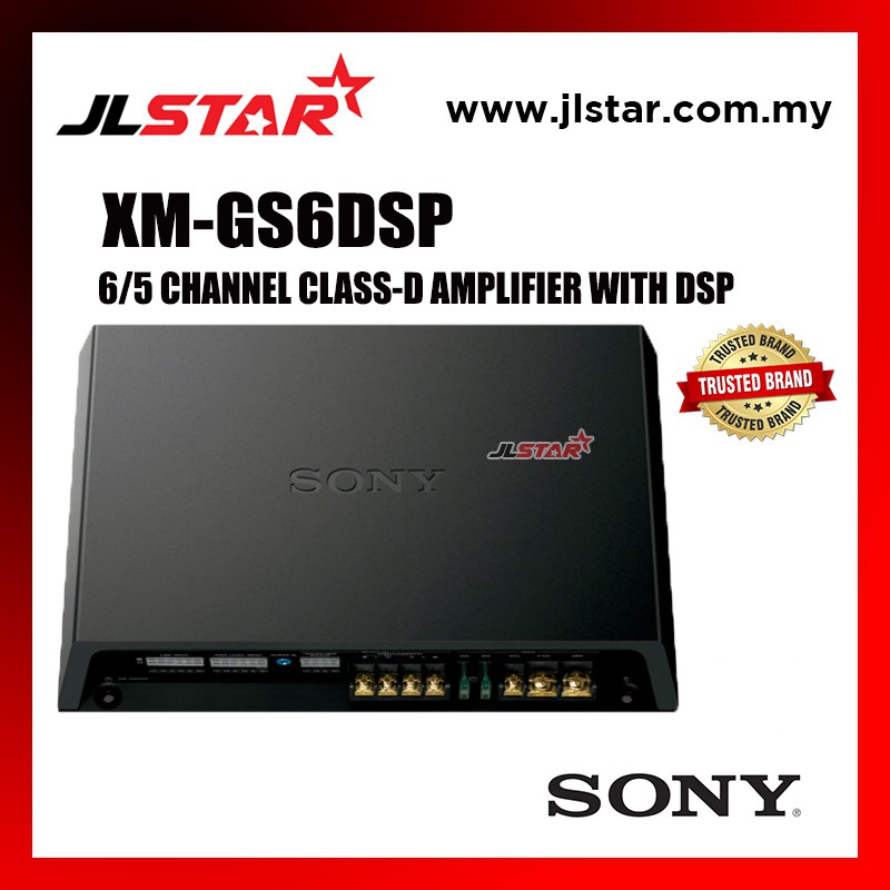 SONY XM-GS6DSP 6/5 CHANNEL CLASS-D AMPLIFIER WITH DSP 45W X 4 90W X 2 ...