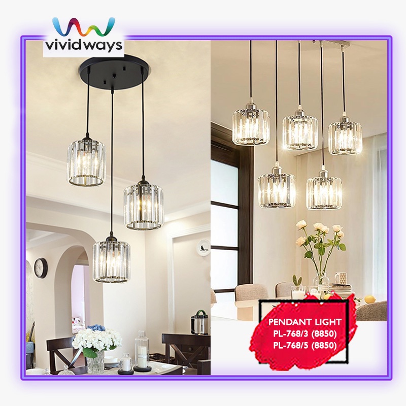 K2 VIVIDWAYS PENDANT LIGHT/ PENDANT LAMP PL-768/3 PL-768/5 | Shopee ...