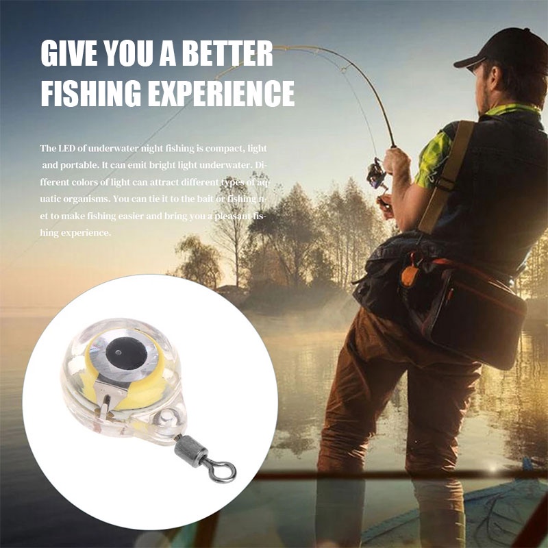 Mini LED Fishing Lure Night Light Battery Powered Glow Underwater ...