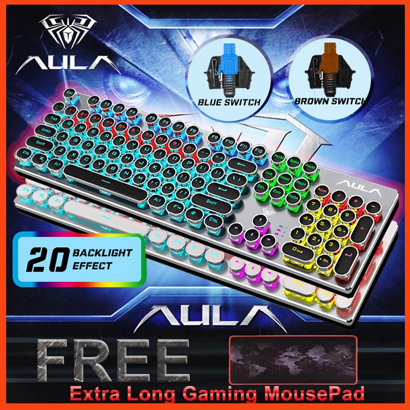 AULA WIND F2068 Metal Panel Circle Key 20 Backlight Mode USB Gaming ...