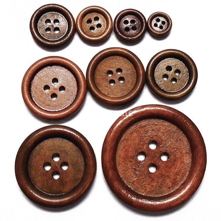 BORONG 1000 pcs - Wooden Sewing Buttons Wholesale - Butang Kayu ...