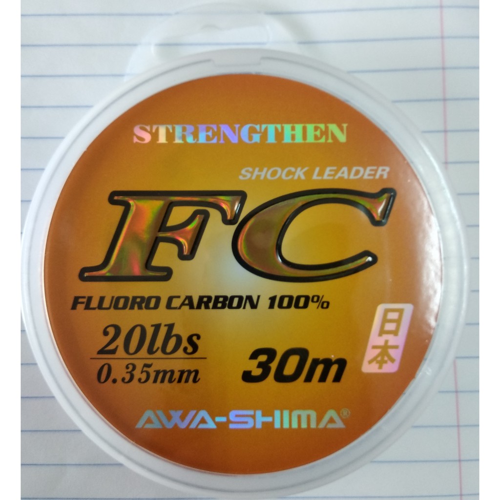 AwaShima Strengthen Shock Leader (FC) Fluro Carbon 100% - 30meter ...