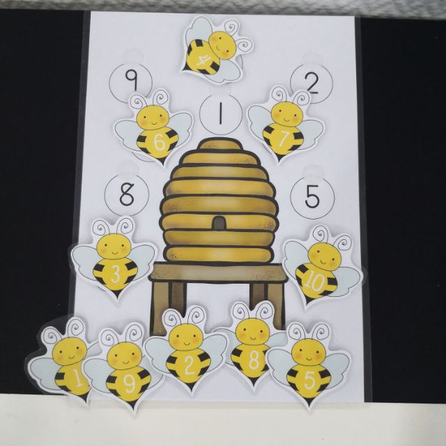 Numbers Recognition-Bee Number Matching Montessori Early Learning Busy ...