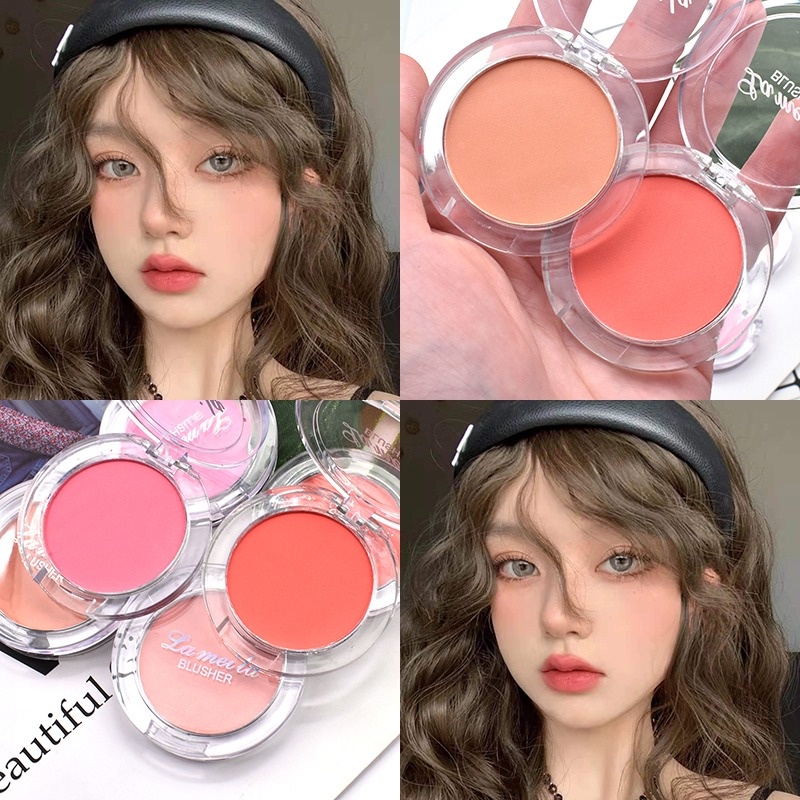 【Ready Stock】Blusher Milk Tea Blush Peach Pallete 6 Colors Face Mineral ...