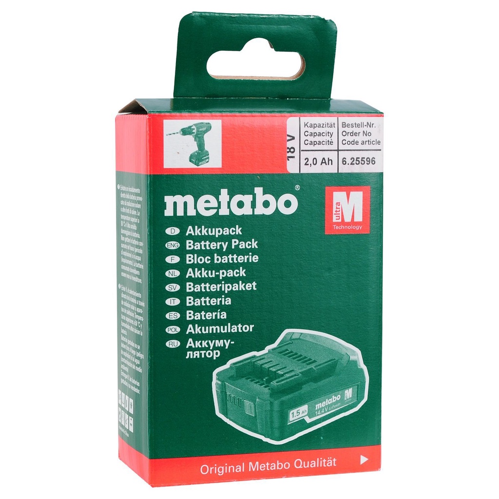 Metabo 18V Lithium- Ion 18V 2.0 Ah Battery Pack 6.25596 | Shopee Malaysia