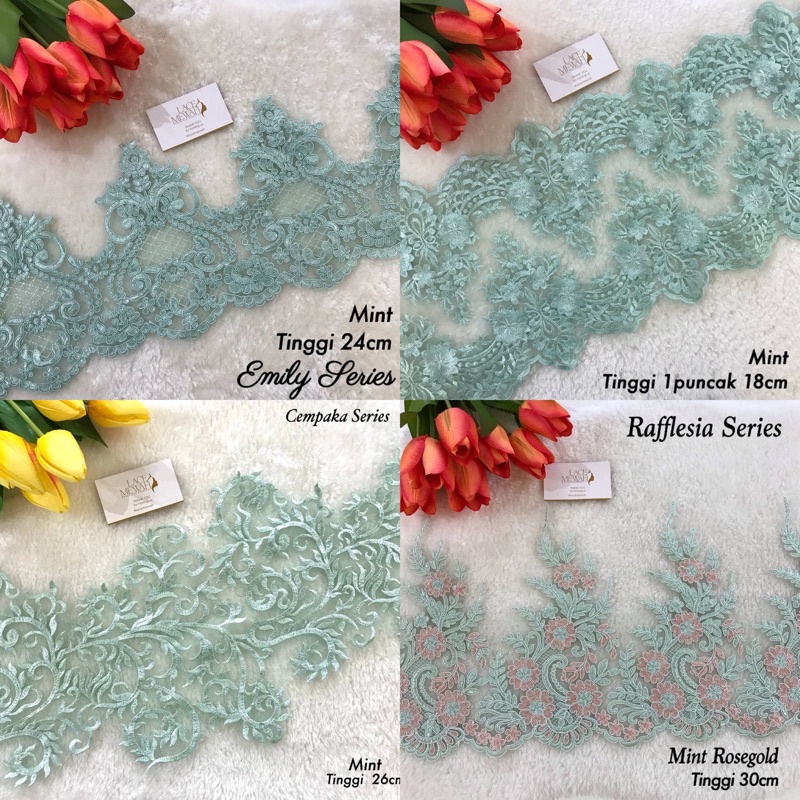 ‼️Readystok‼️ Borderlace Warna Hijau Mint Green Simple Sesuai Baju ...