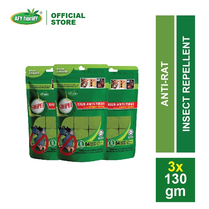 AfyHaniff SWiPEL® Rat Repellent 3 Packs x 130gm Serai Wangi Cube Non ...