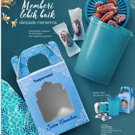 Tupperware Kurma Gift Set 300g Hari Raya Gift Box / Deco Canister ...