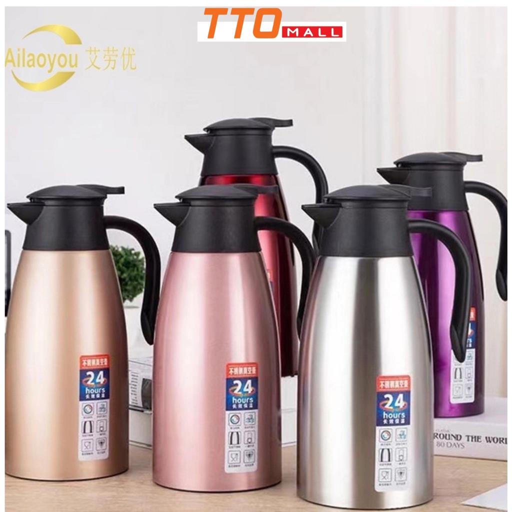 [TTO] 2000ML Thermos Flask 2L Vacuum Double Layer Stainless Steel Jug ...
