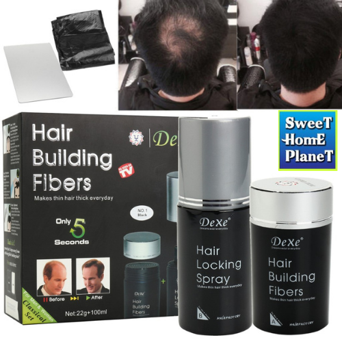 Original Dexe 22g Hair Building Fibers + 100ml Hair Locking Spray ...