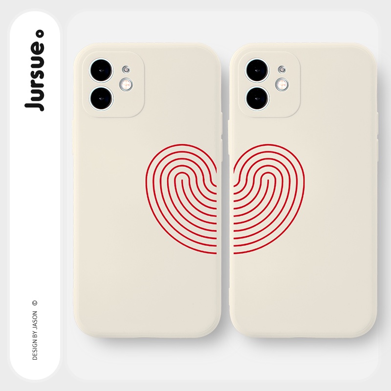JURSUE Soft Silicone Matching Couple Set Cute Aesthetic Shockproof ...