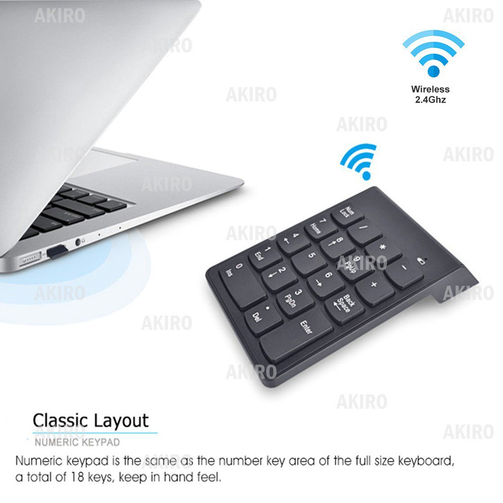 Wireless 2.4G Number Keypad USB Mini tal Keyboard Portable For Computer ...