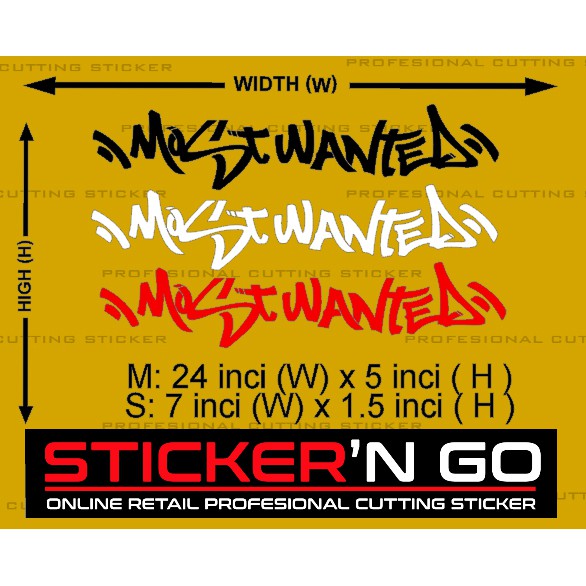 STICKER CUTTING CUSTOM MOST WANTED DESIGN | Shopee Malaysia