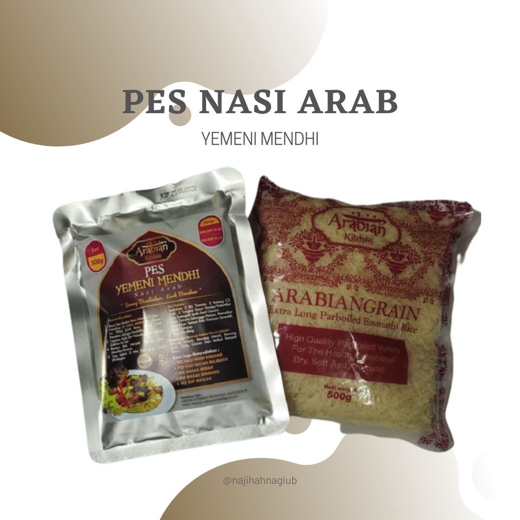 Pes Arabian Kitchen nasi arab Yemeni Mendhi 500g 1kg mudah masak easy ...