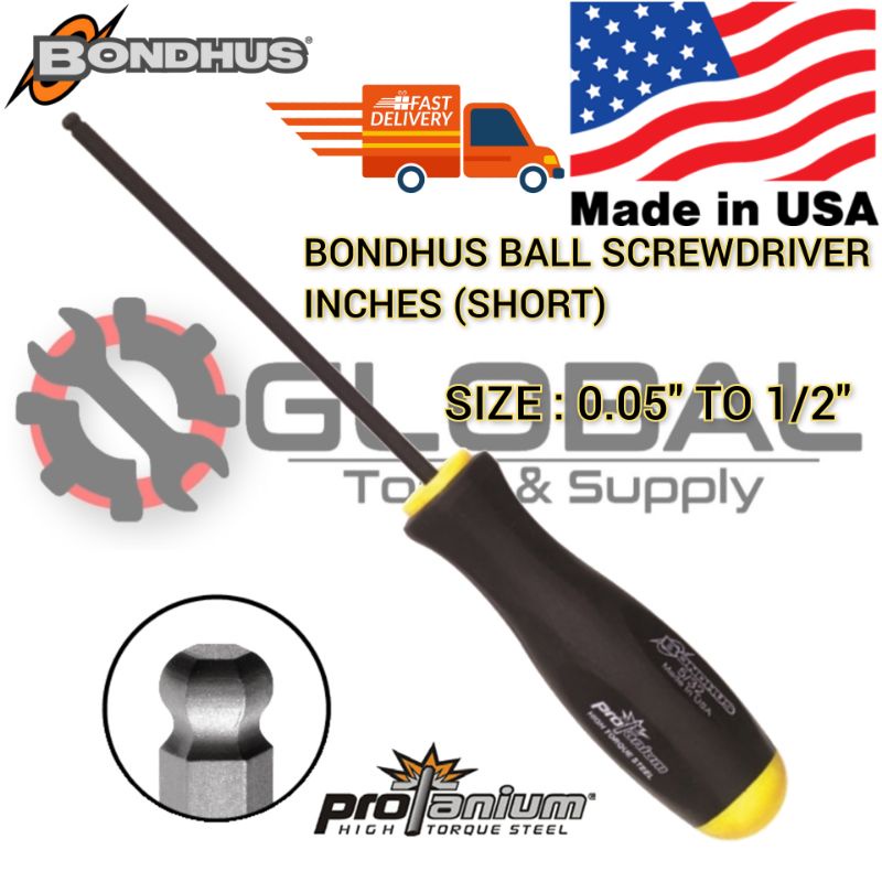 🇲🇾 READY STOCK 🇲🇾 BONDHUS BALLDRIVER / BALL SCREWDRIVER (INCHES : 0.05 ...