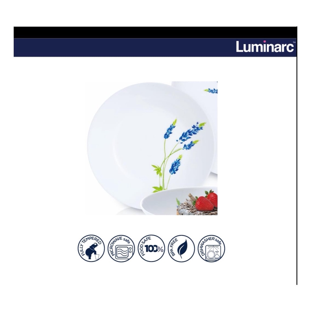 LUMINARC DIWALI 27cm N9847 SEINE BLUE FLAT PLATE E.NX / Luminarc Storlt ...