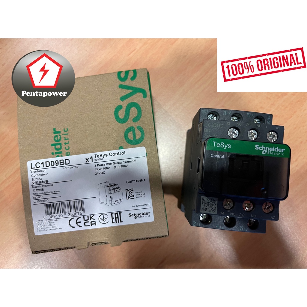 Schneider LC1D09BD 24VDC TeSys D contactor - 3P(3 NO) - AC-3 - = 440 V ...