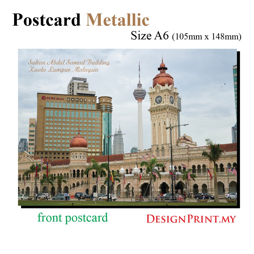 Postcard Malaysia printed on Metallic Card, with shiny glittering ...