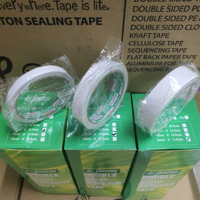 Double Sided Tissue Tape Sweettape Brand Industrial Grade 6mm / 12mm ...