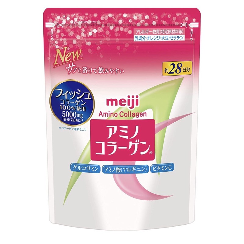 Meiji Amino Collagen 5 000 mg Peptide Powder Nourishes The Skin Reduces ...