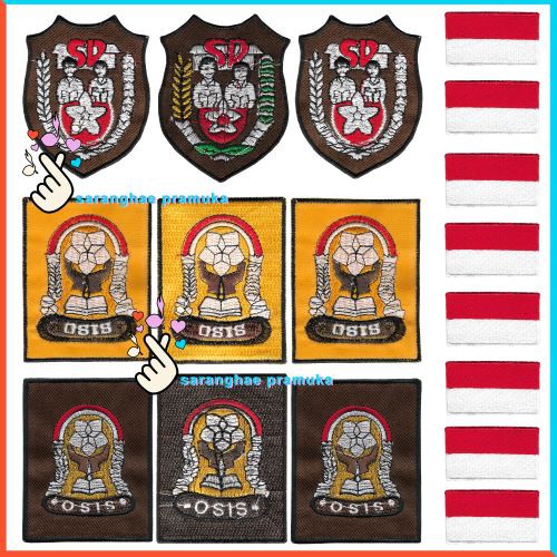 PUTIH MERAH Sd OSIS Embroidered Red and White Flag, Middle School ...