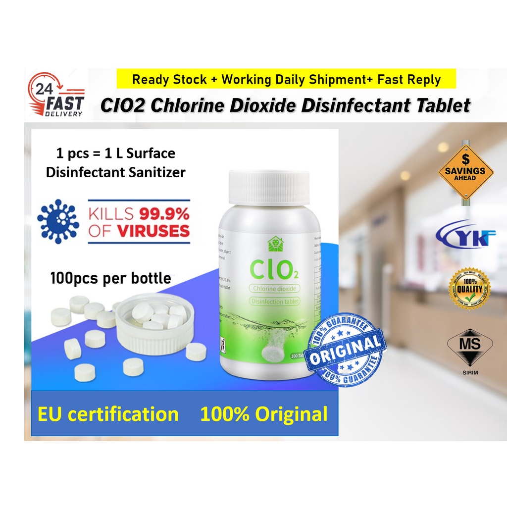 [100% ORIGINAL] CIO2 Chlorine Dioxide Disinfectant Tablet Food Grade ...