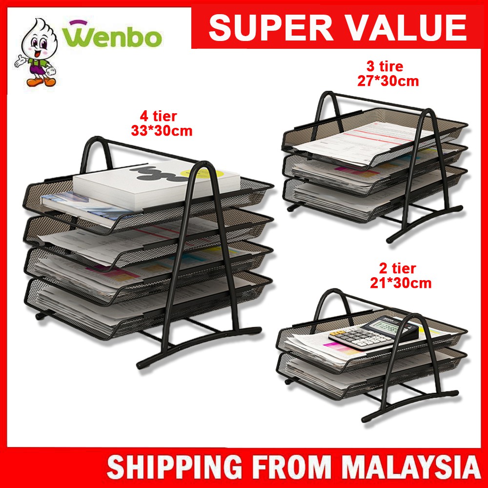 Wenbo Rak Fail Strong Stackers 2 3 4 Tier File Document Letter Paper ...