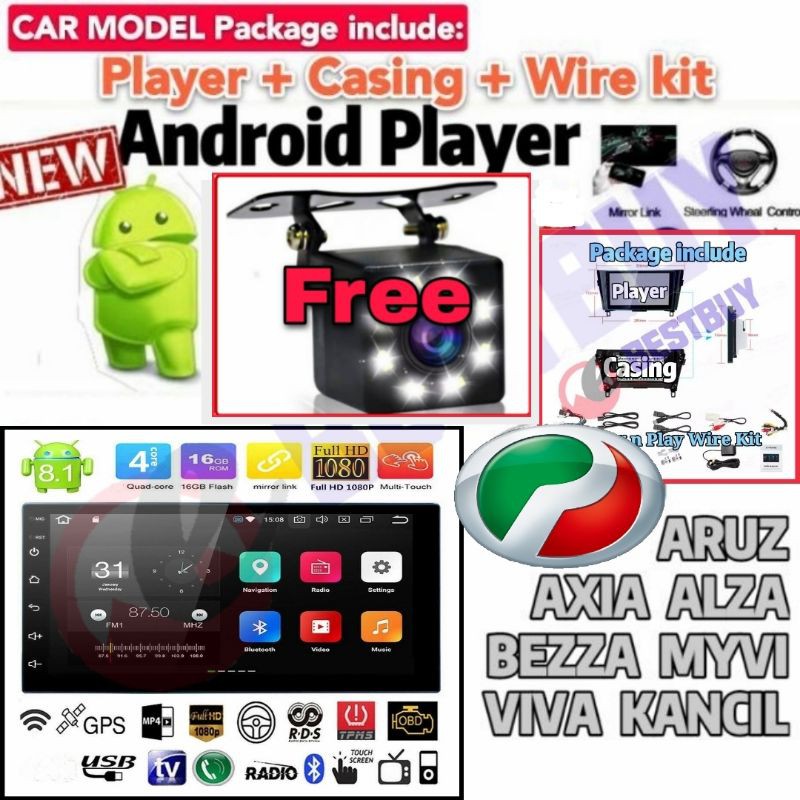 free camera 8 led * PERODUA ANDROID ALZA Viva Myvi Axia Bezza Kembara ...